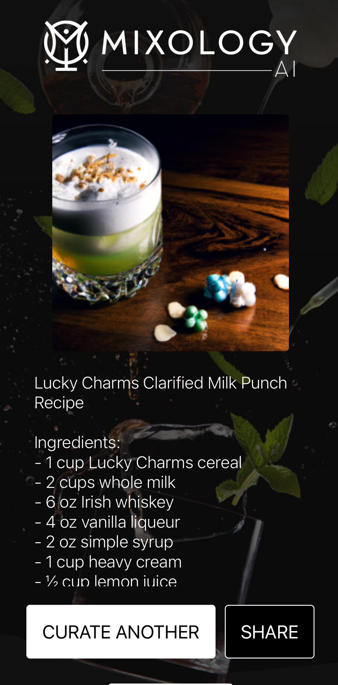 Lucky Charms Clarified Milk Punch - St. Patrick's Day Cocktail Recipe ...
